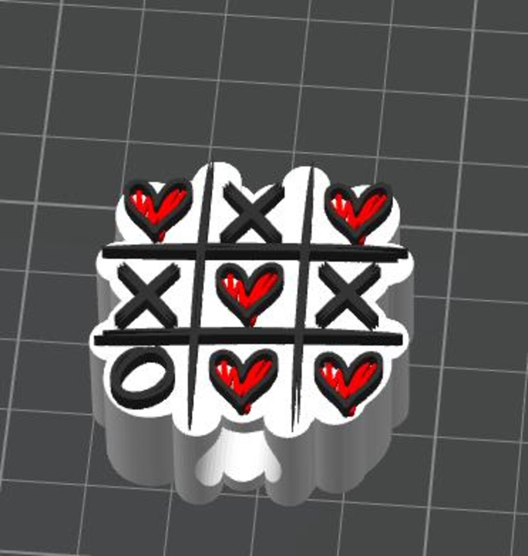 Tic Tac Toe Valentines 3MF File, 3D Print Straw Topper Digital Download ...