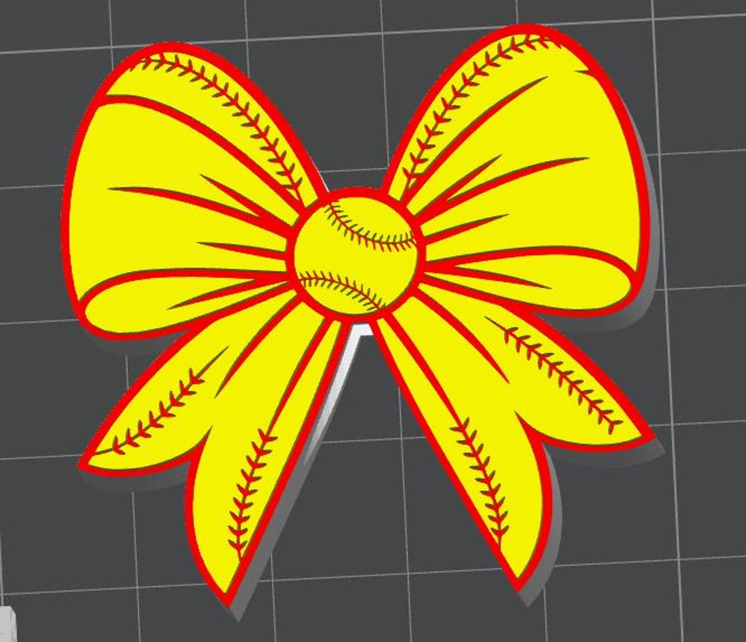 Softball Coquette Bow Straw Topper STL File, 3D Print Straw Topper ...