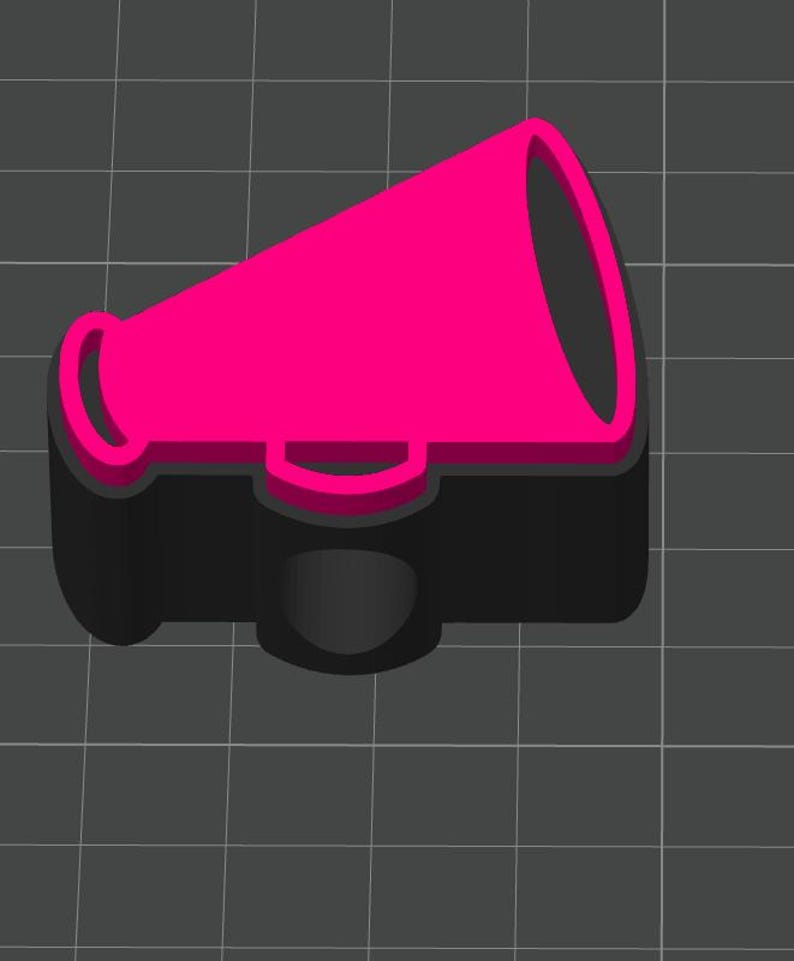 Cheer Megaphone Straw Topper STL File, 3D Print Straw Topper Digital ...
