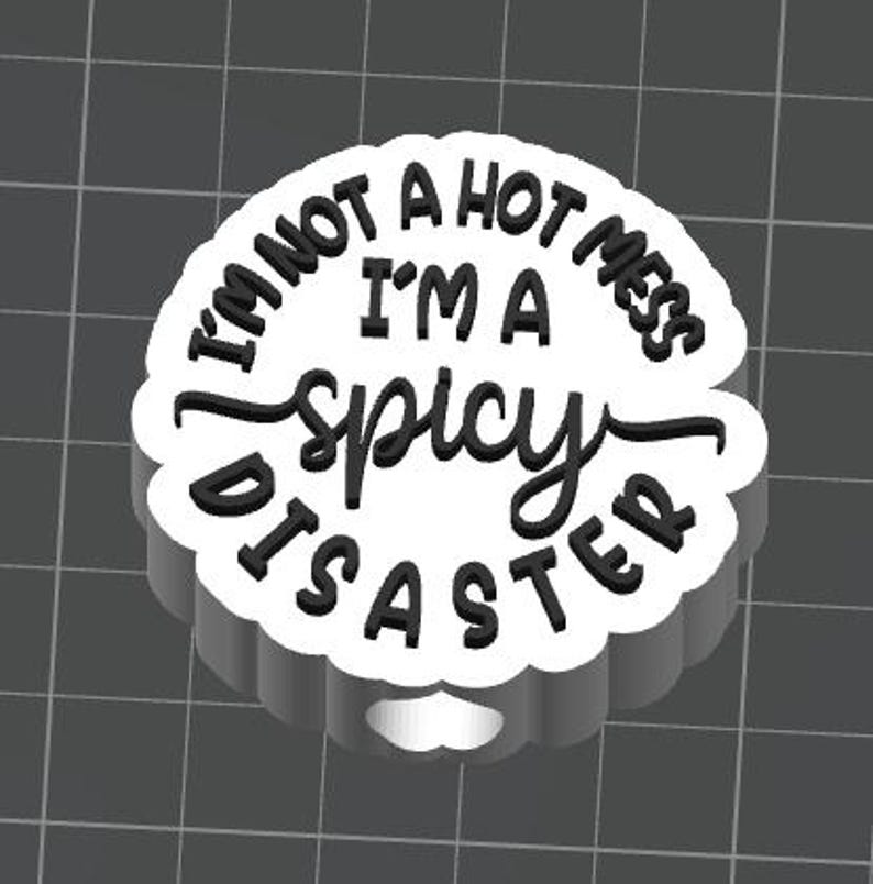 Spicy Mess Straw Topper STL, 3D Printed File Straw Buddy, Fits Stanley ...