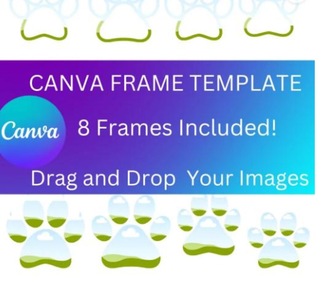 Dog Paw Editable Canva Frame Template, Photo Grid,collage - Etsy