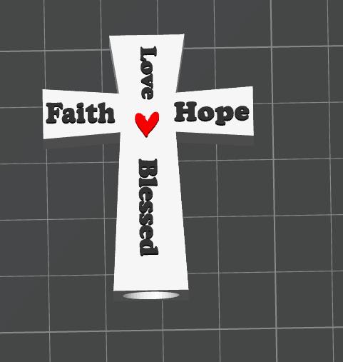 Faith Hope Love Cross Straw Topper SVG | 3D Printable Blessed Straw ...