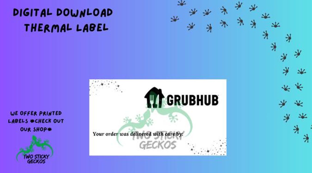Grubhub Delivery Label, Packaging Label for Small Business | Thermal ...