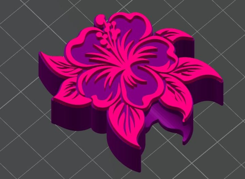 Tropical Flower Straw Topper STL File, 3D Print Straw Topper Digital ...
