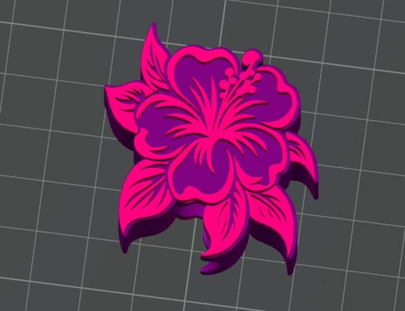 Tropical Flower Straw Topper STL File, 3D Print Straw Topper Digital ...