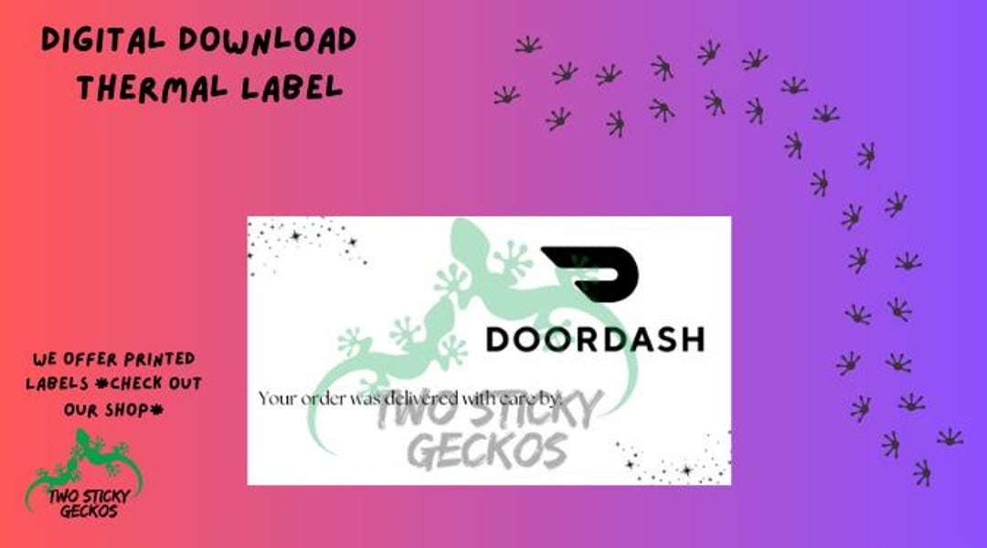 Door Dash Delivery Labels for Independent Contractors, Thermal Labels ...