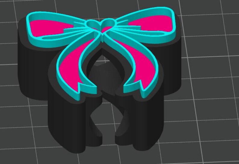 Coquette Bow 3 Color Straw Topper STL File, 3D Print Straw Topper ...