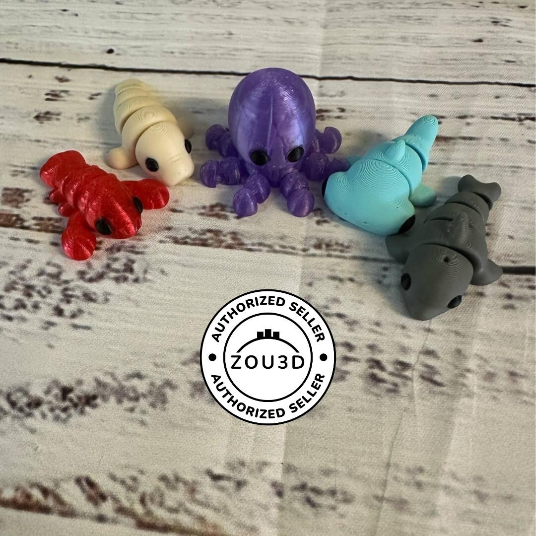 3D Printed Articulating Mini Animals | Fidget Toys | Fidget Pets and ...