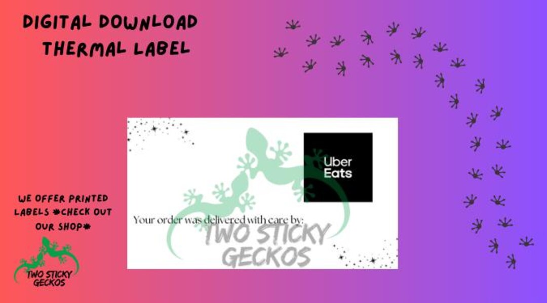 Uber Eats Delivery Labels for Independent Contractors, Thermal Labels ...