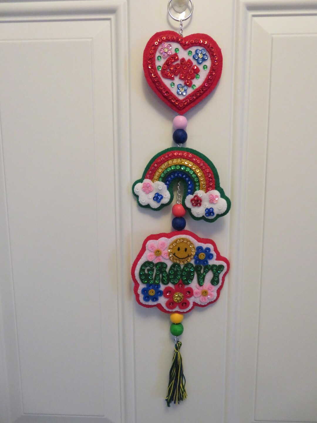 Retro Groovy, Love, and Rainbow Door Hanger--fun and Funky Door Sign - Etsy