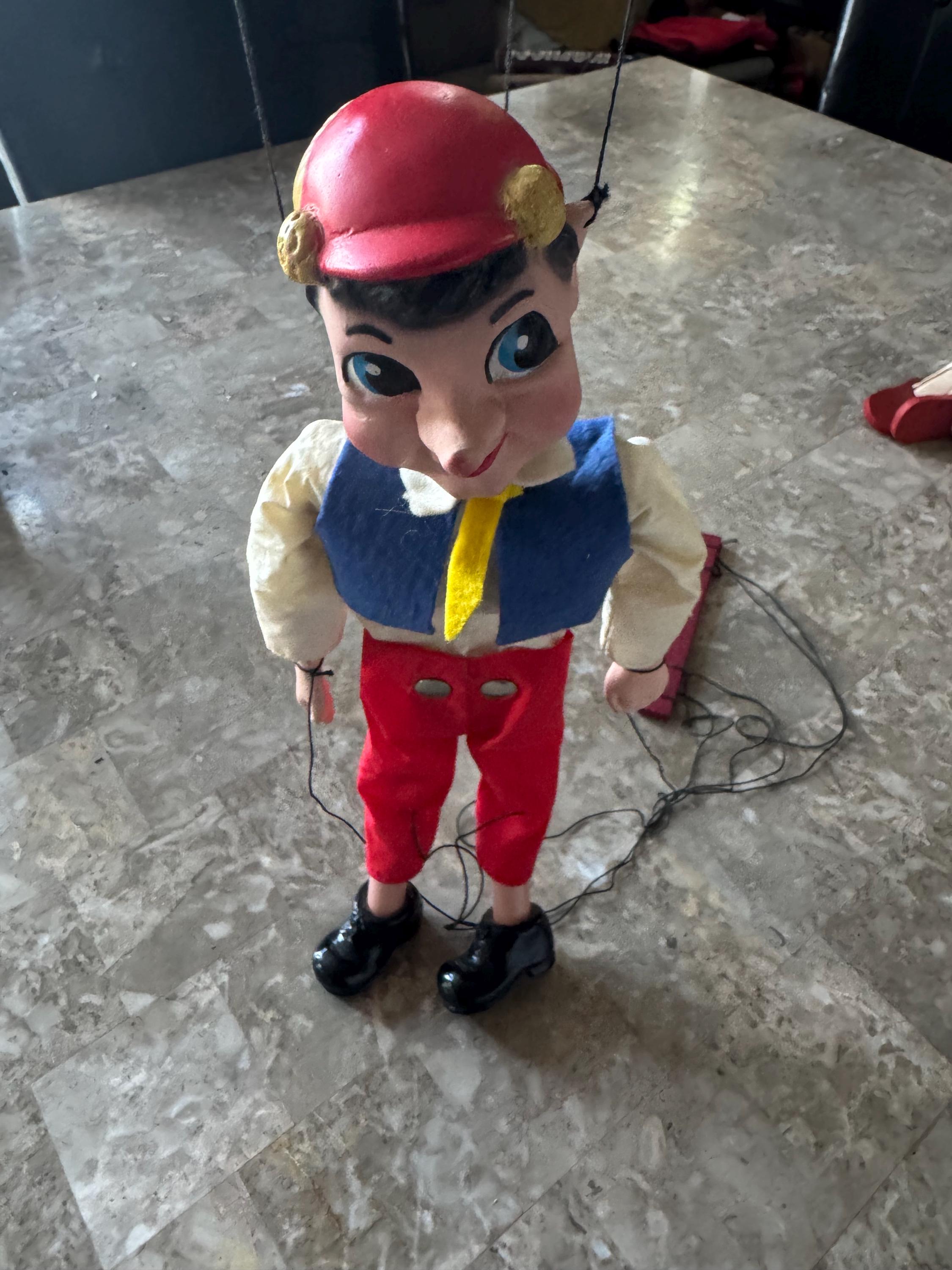 VINTAGE HAZELLE PINOCCHIO Puppet Marionette Airplane Control Rare ...