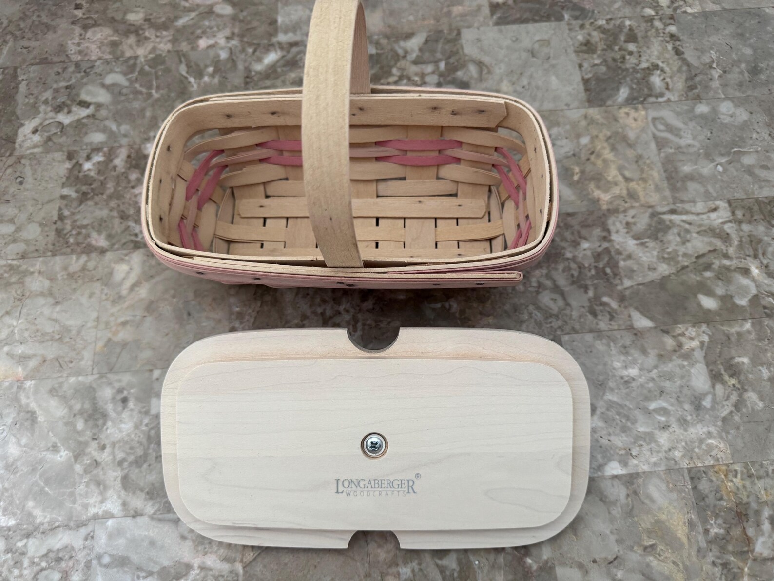 Longaberger 2000 Classic Horizon of Hope Basket W/lid Whitewashed Combo ...