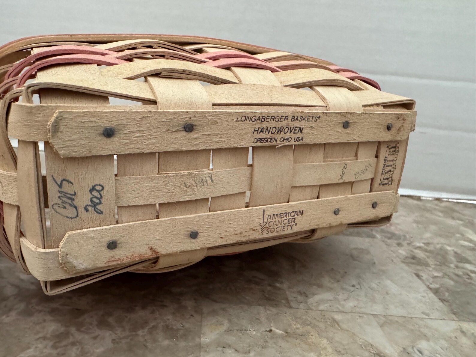 Longaberger 2000 Classic Horizon of Hope Basket W/lid Whitewashed Combo ...