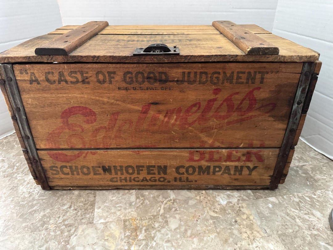 Rare Antique Pre Prohibition Edelweiss Wooden Beer Crate Chicago Box ...