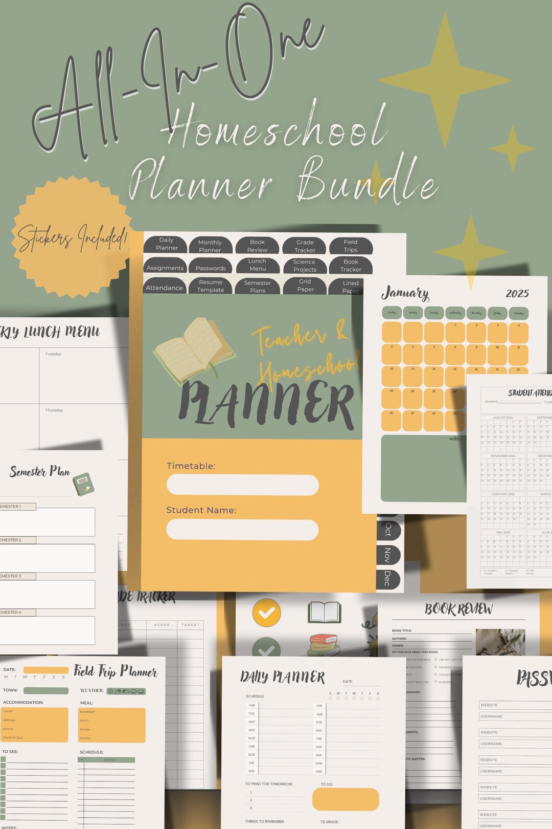 Homeschool Planner Digital Bundle Complete Homeschool Planner With ...
