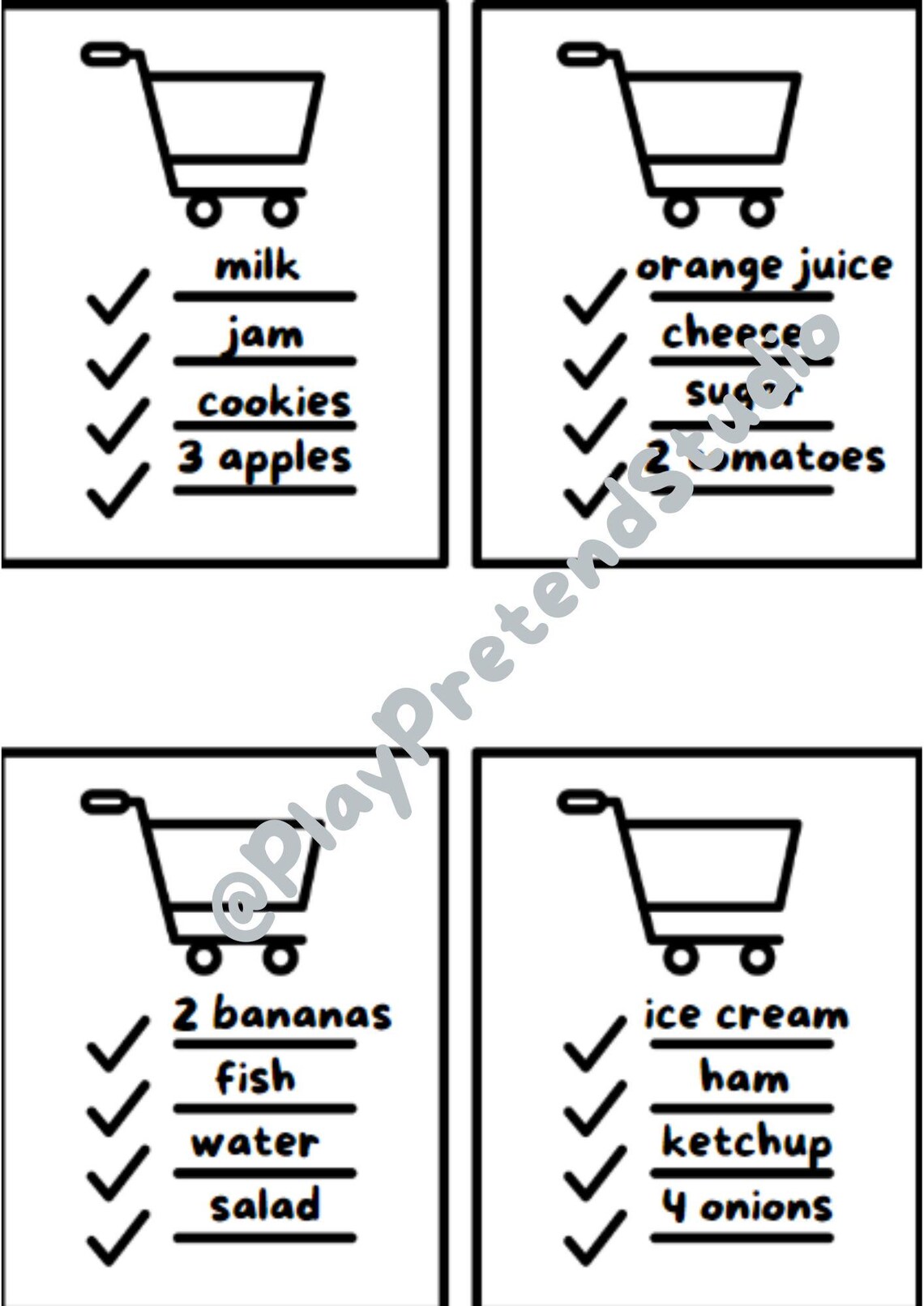 Grocery Shop Pretend Play Game – Printable Grocery Shopping Activity ...