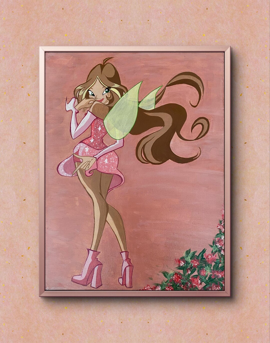 Flora Fairy Painting - Winx Club Inspired Art. Nature Fairy Wall Decor ...