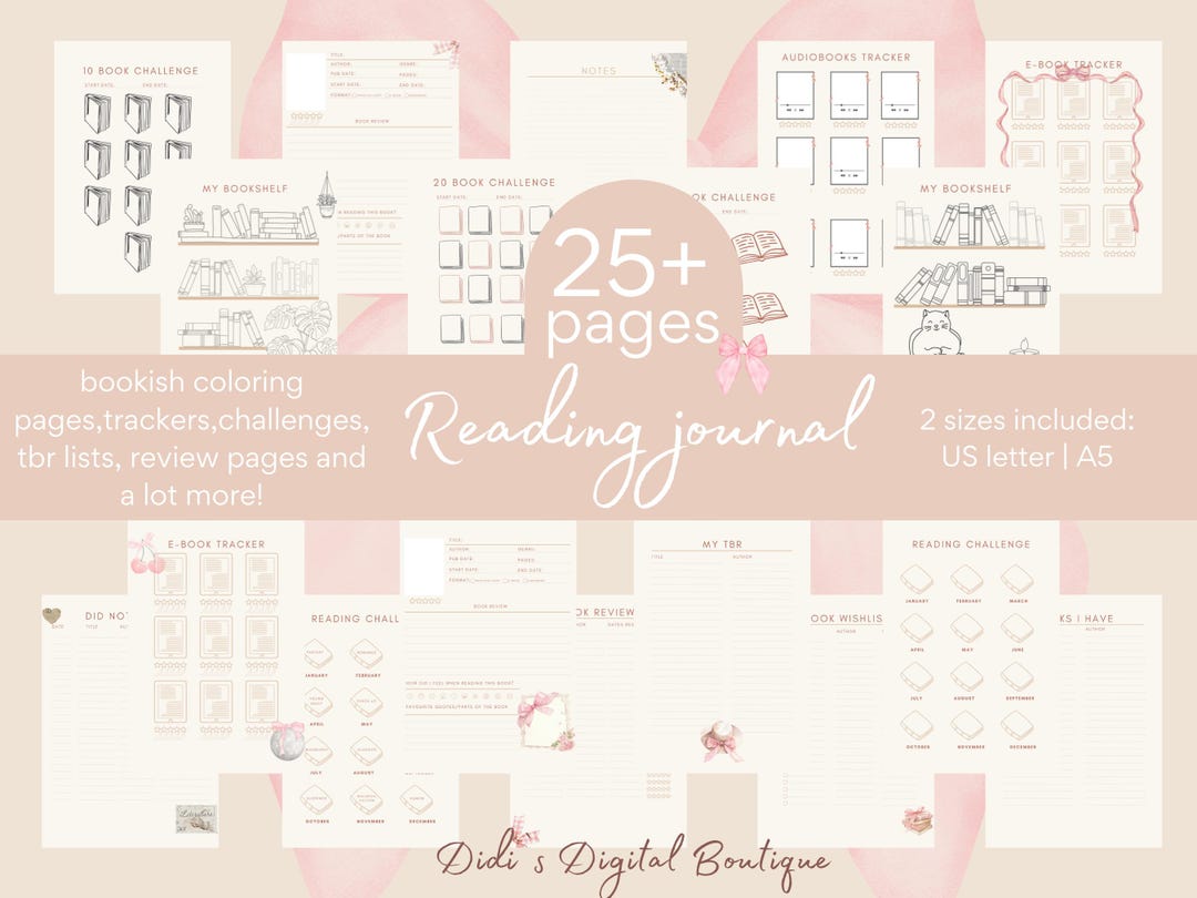Book Reading Journal Reading Planner Bundle Book Tracker Reading ...