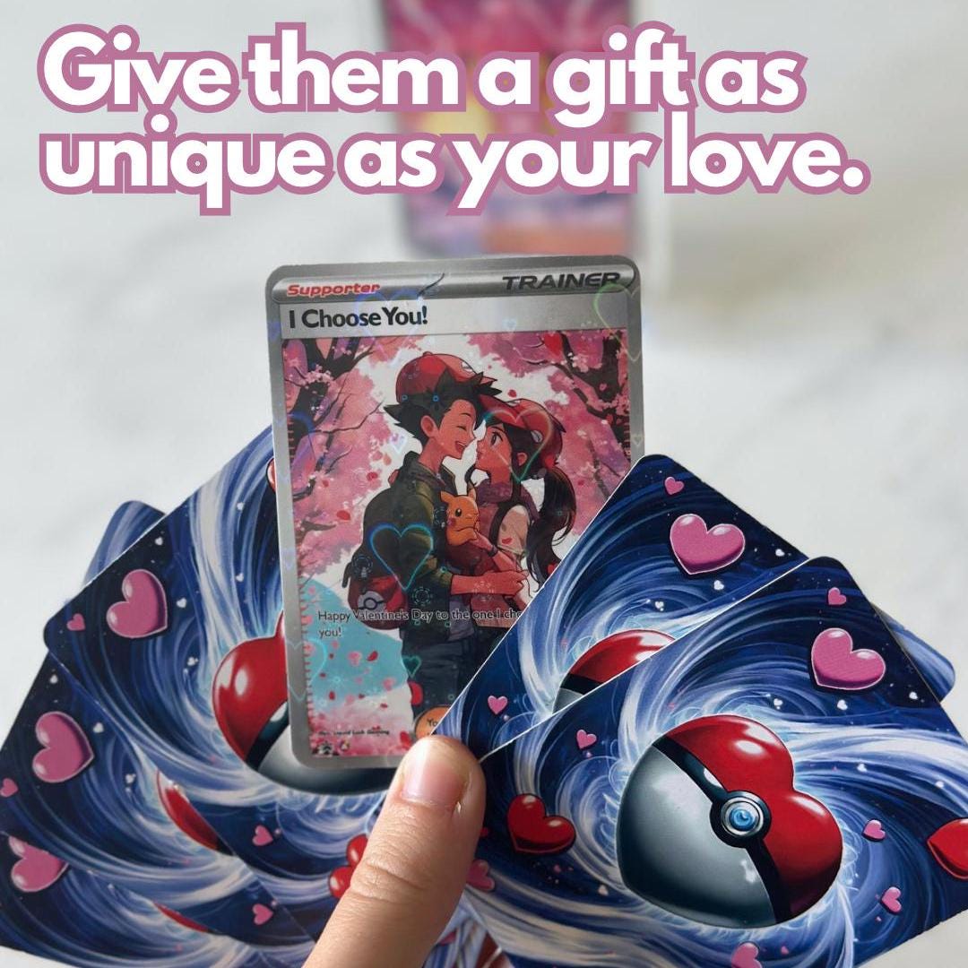 Pokémon Valentines Day Edition Trading Card Cute Gift for Him or Her ...