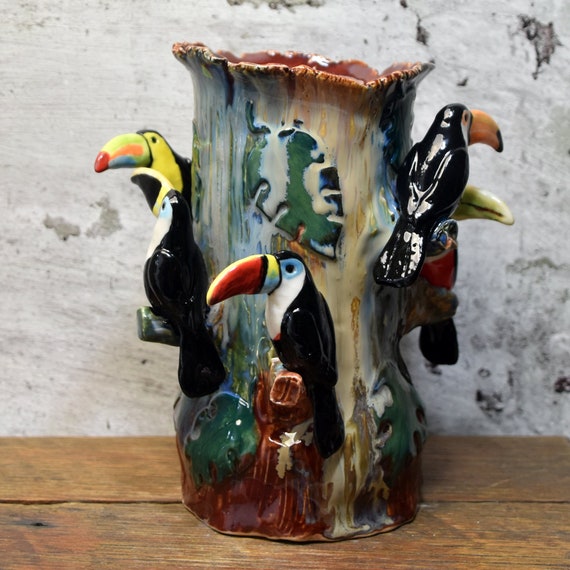 Toucan Vase Hand Crafted by Anita Reay / Australian Pottery | Etsy