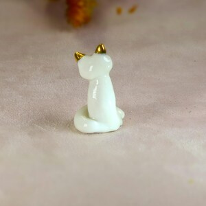 Porcelain Miniature Ceramic White Fox Figurine Hand Crafted Miniature ...