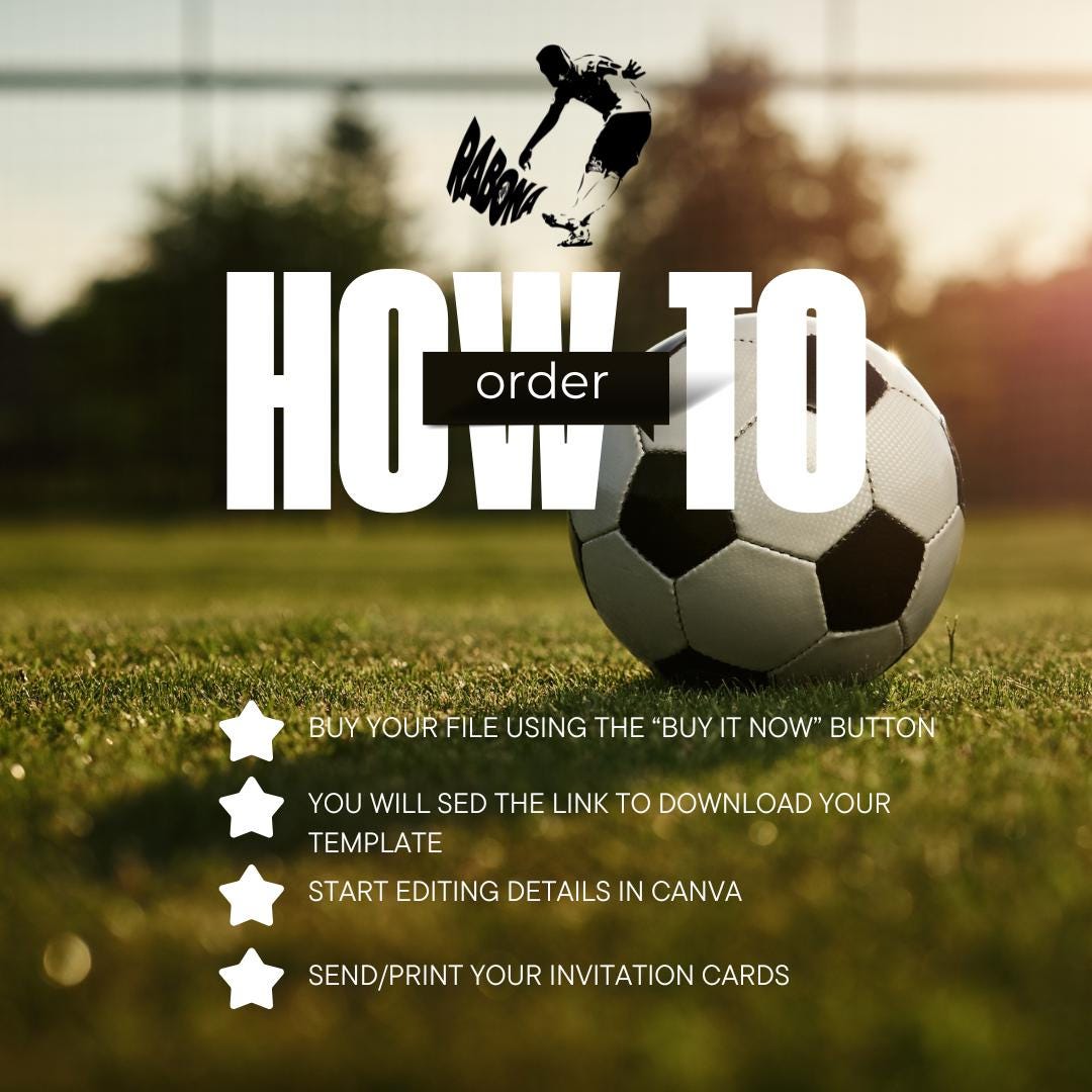 Editable Soccer Party Invitation Digital, Football Party, Editable in ...