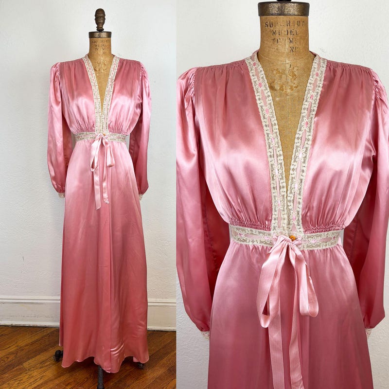 Vintage 40s Pink Gown - Etsy