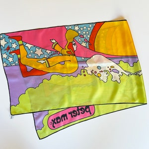 Vintage 60s Peter Max Cosmic Flyer Oblong Silk Scarf Made in Japan ...