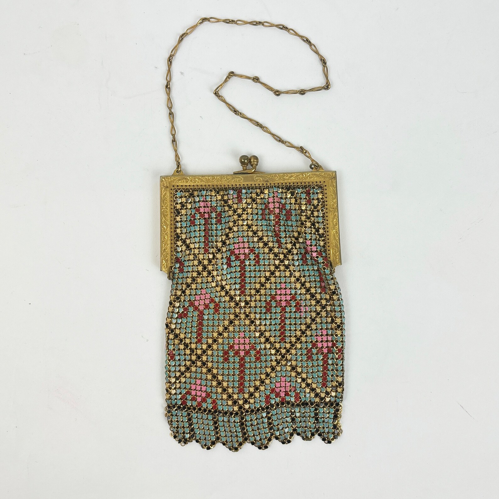Vintage 1920s Whiting and Davis Painted Enamel Mesh Bag Art Deco/ 20s ...