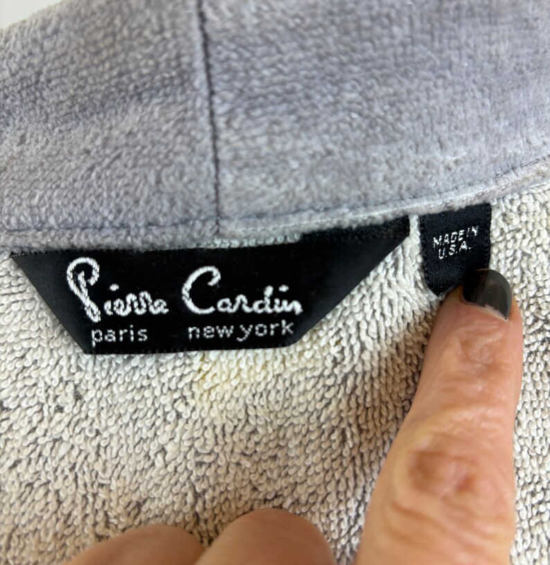 Vintage 70s 80s Pierre Cardin Cotton Terry Velour Bathrobe Grey ...