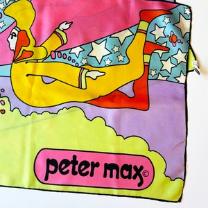 Vintage 60s Peter Max Cosmic Flyer Oblong Silk Scarf Made in Japan ...