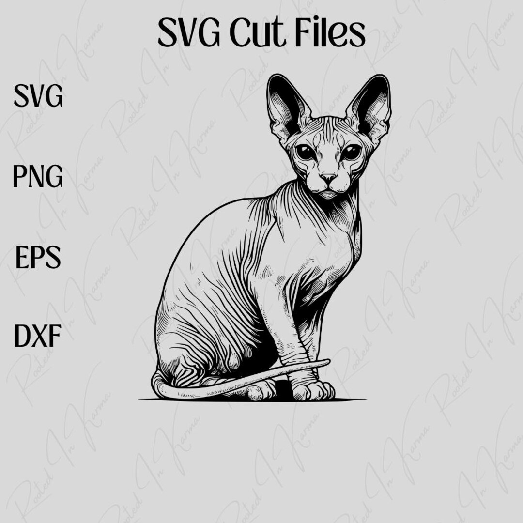 Sphynx Cat SVG Bundle - Cat Lover's Cut Files - Instant Download - Etsy