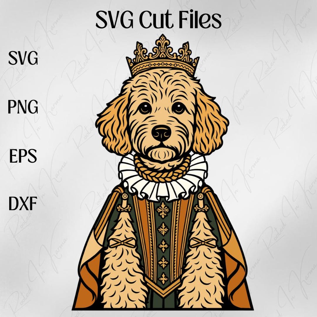 Renaissance Royal Doodle Dog SVG | Goldendoodle PNG | Instant Download ...