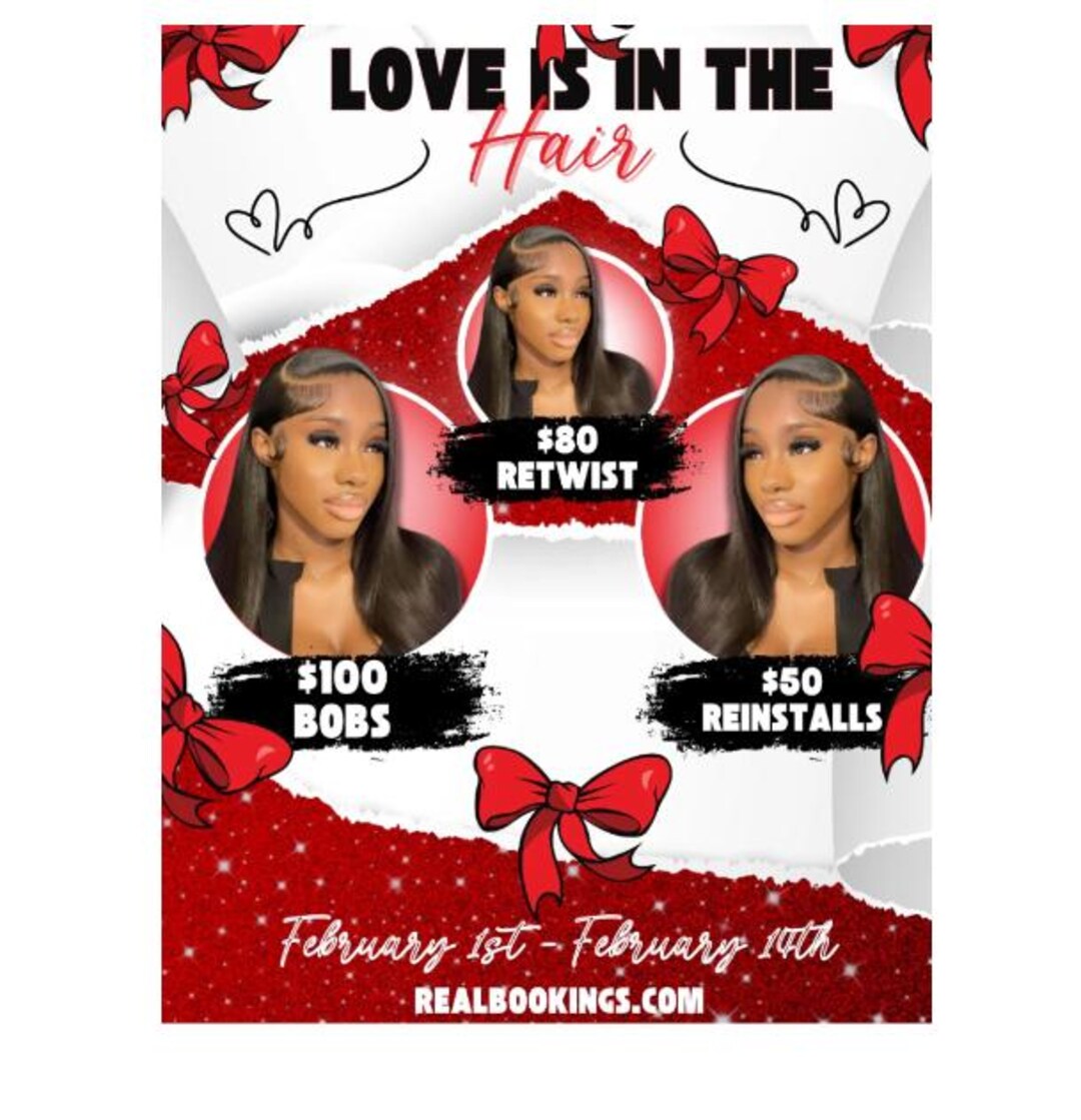 February Booking Template Flyer - Etsy