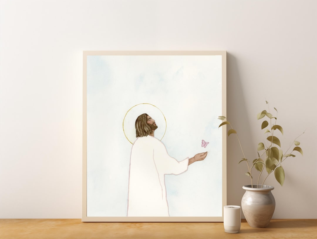 The Mighty God, Painting of Jesus Christ, Cute Nursery Art, Modern ...