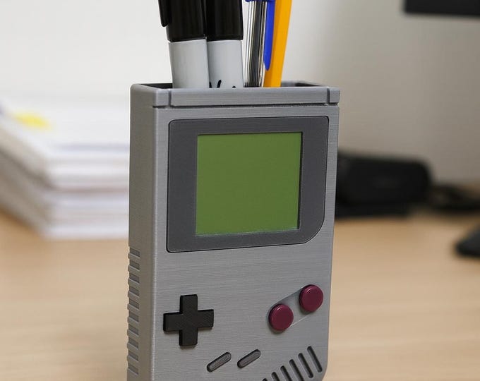 Retro Game Boy Pen Holder | 3D Printed Desk Organizer | Geeky Gamer ...