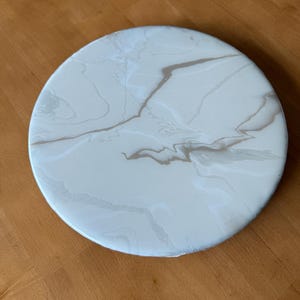 Lazy Susan Turntable / White Beige Abstract Marbled Design - Etsy
