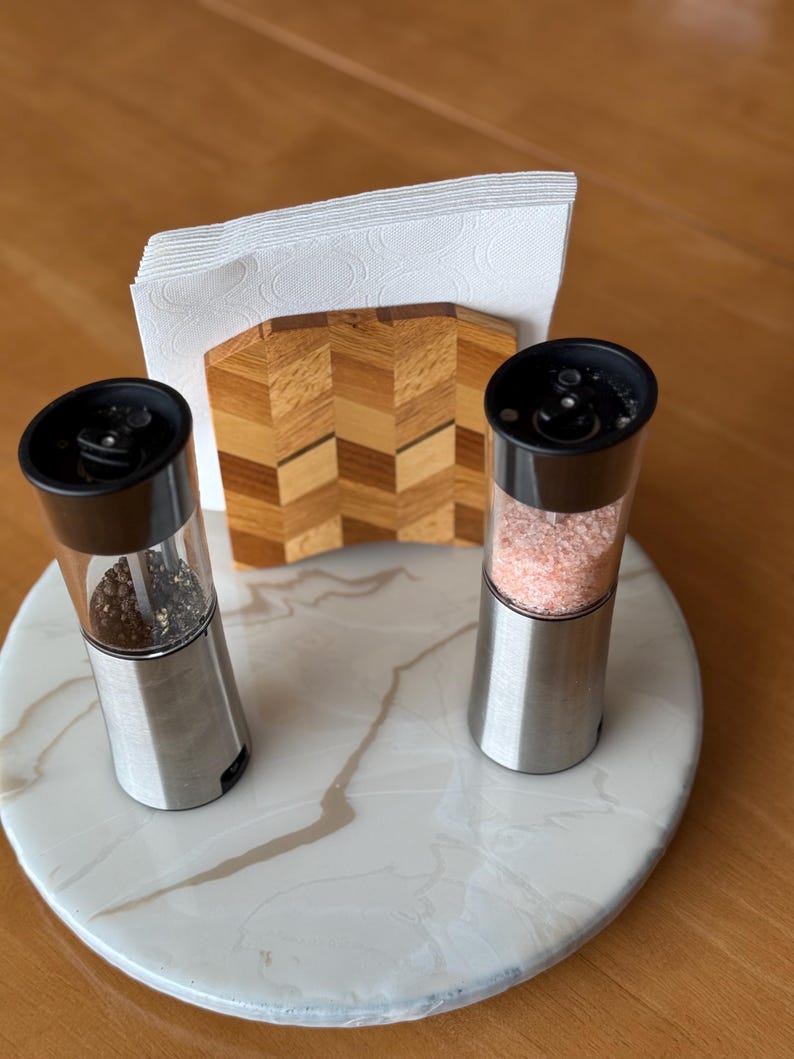 Lazy Susan Turntable / White Beige Abstract Marbled Design - Etsy