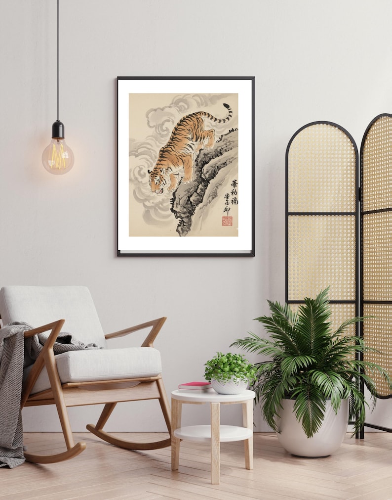 Descending Tiger Japanese Sumi-e Art – 11x14 Printable Wall Art ...