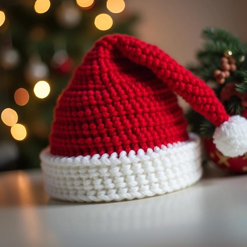 Crochet Santa Hat Pattern - Easy Christmas Hat PDF Tutorial - Etsy