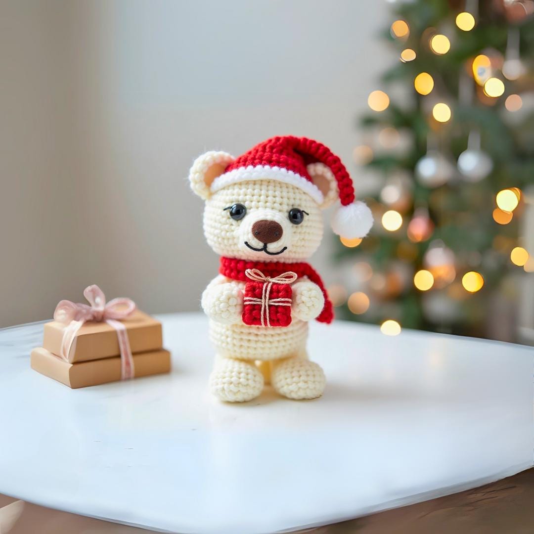 Crochet Bear Santa Claus Christmas Toy PATTERN PDF in English, Crochet ...