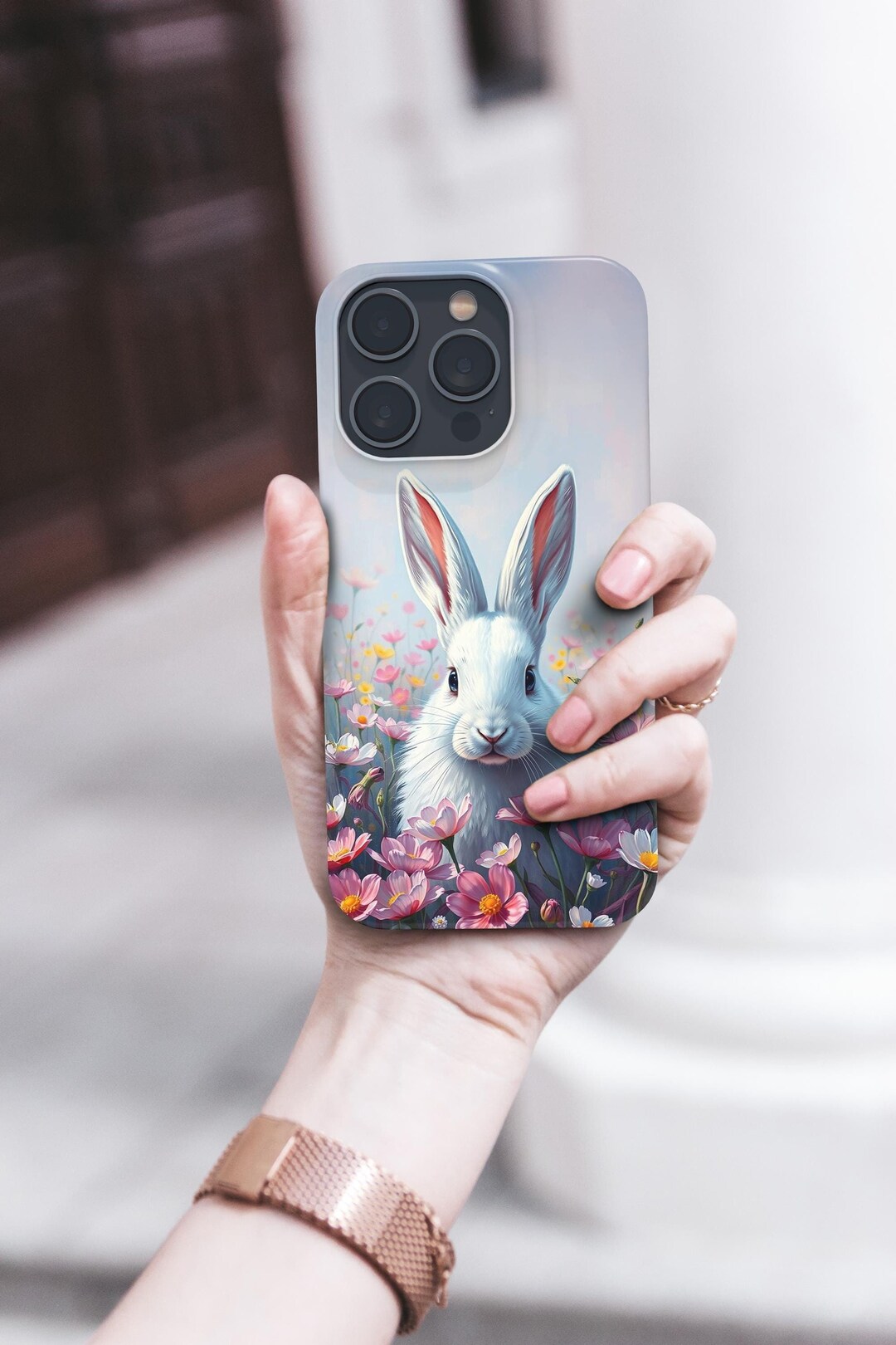 Cute White Fluffy Easter Bunny Phone Case for iPhone and Samsung ...