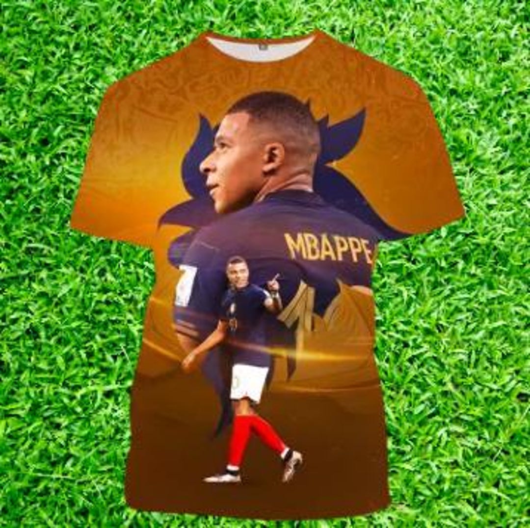 Custom Mbappé 3D Printed Kids T-shirt - Short Sleeve Casual Tee ...