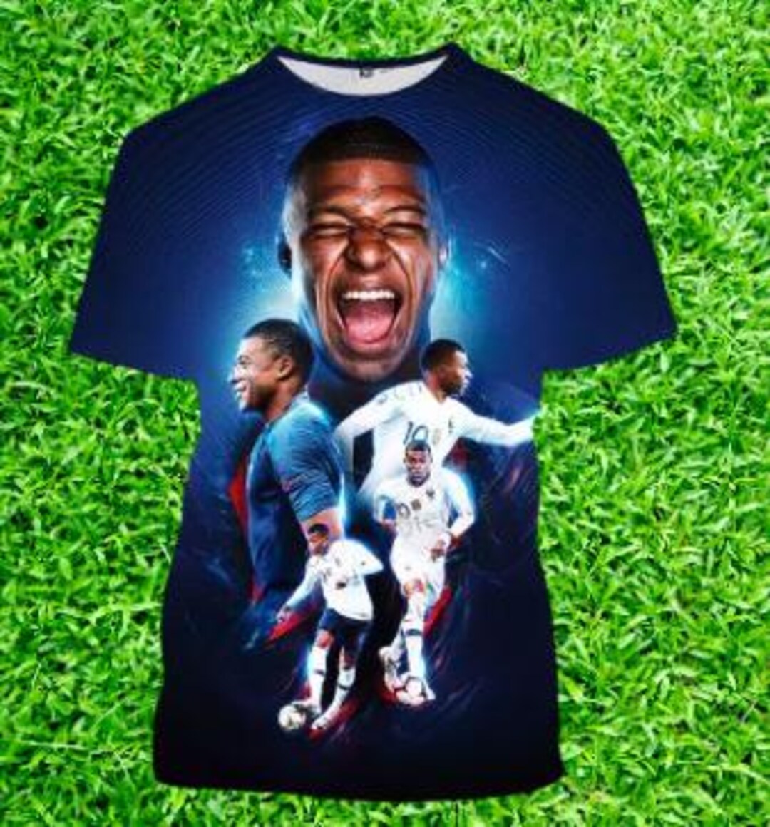 Custom Mbappé 3D Printed Kids T-shirt - Short Sleeve Casual Tee ...