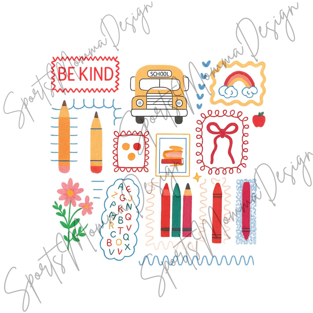 Back to School Collage - File Bundle PNG, PDF, SVG (instant Download ...