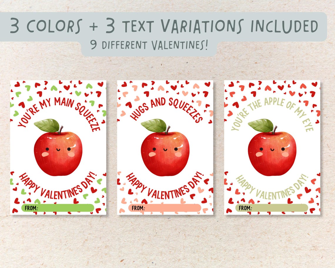 Printable Valentine for Applesauce Pouches, Main Squeeze Valentine ...