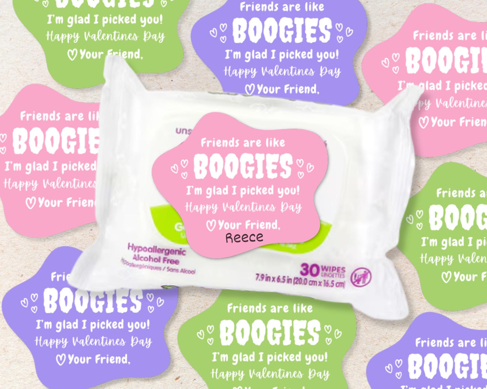 Printable Valentine for Boogie Wipes, Funny Valentine for Daycare or ...