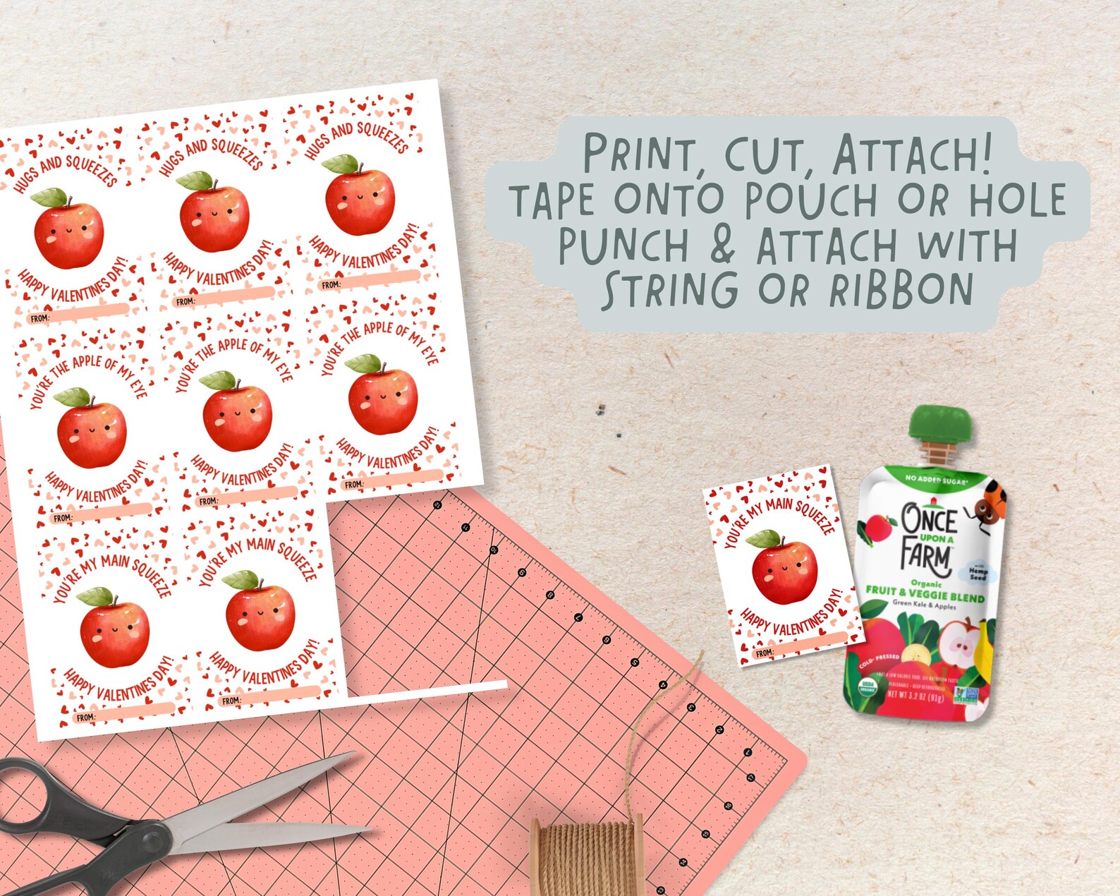 Printable Valentine for Applesauce Pouches, Main Squeeze Valentine ...