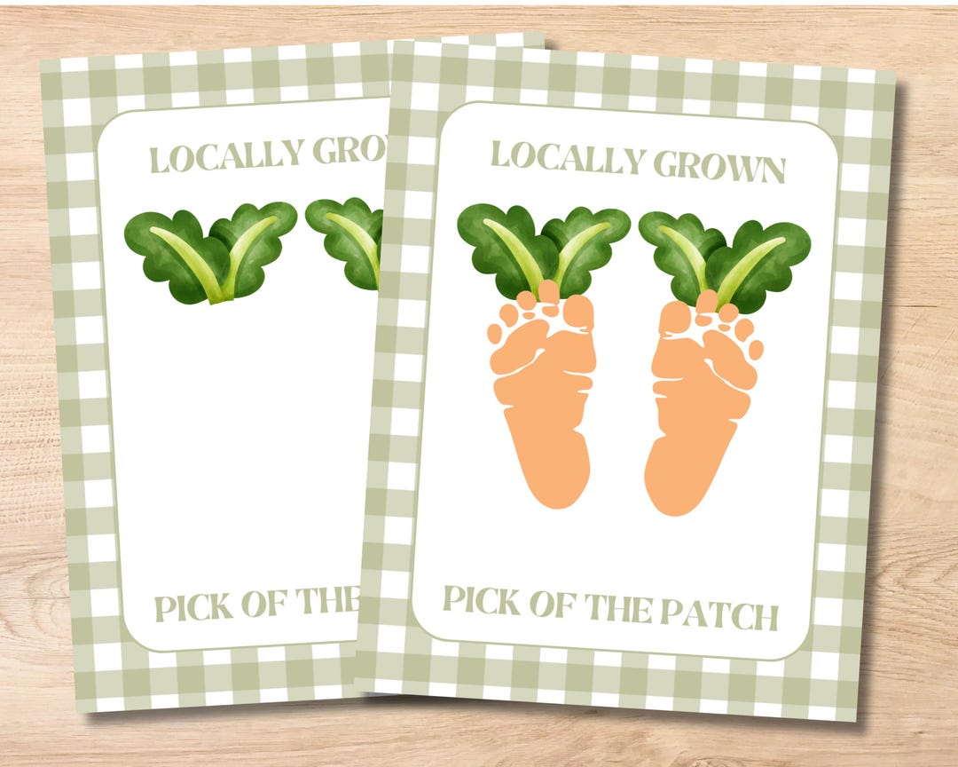 Printable Footprint Carrot Craft, Easter Baby Footprint Art, Spring ...