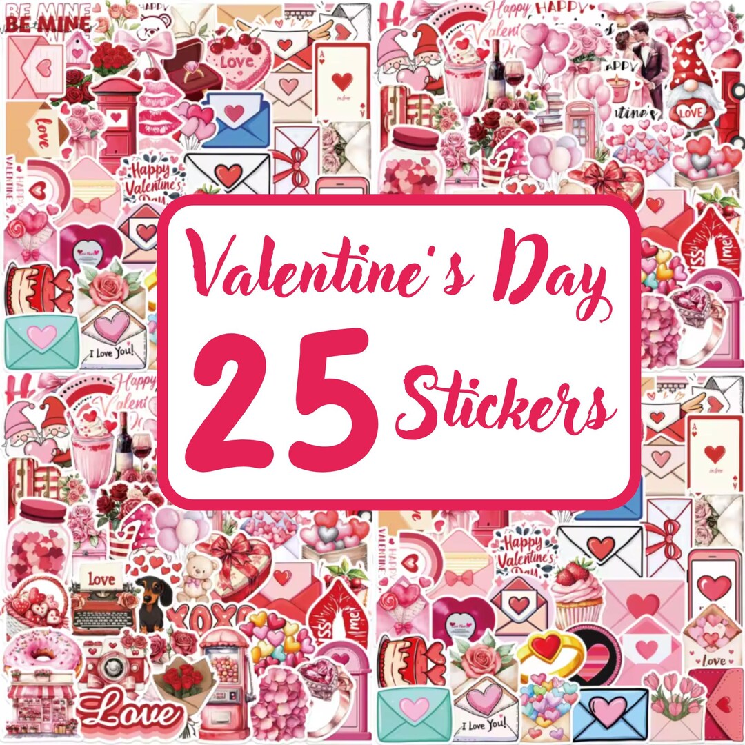 Mystery Sticker Pack 25pcs Random High-quality Valentine's Day ...
